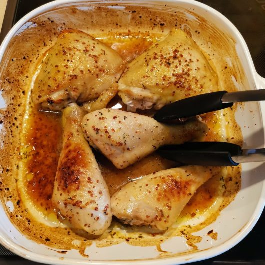 Roasted chicken legs with honey sauce – Cocina de Vale
