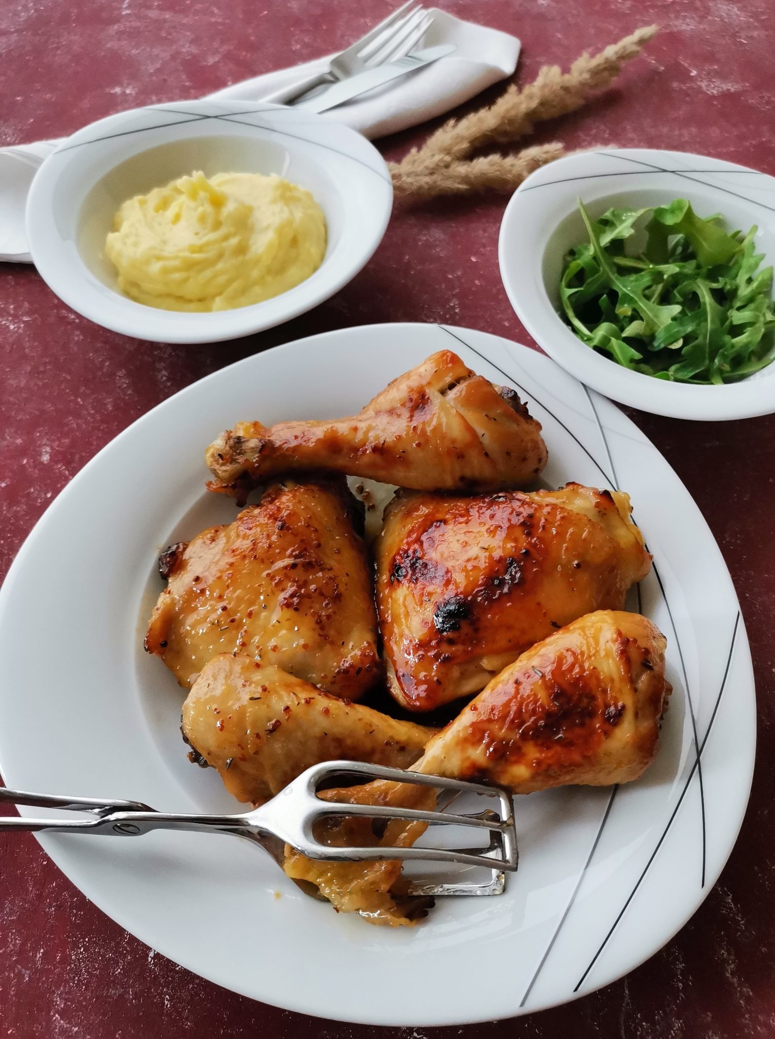 Roasted chicken legs with honey sauce – Cocina de Vale