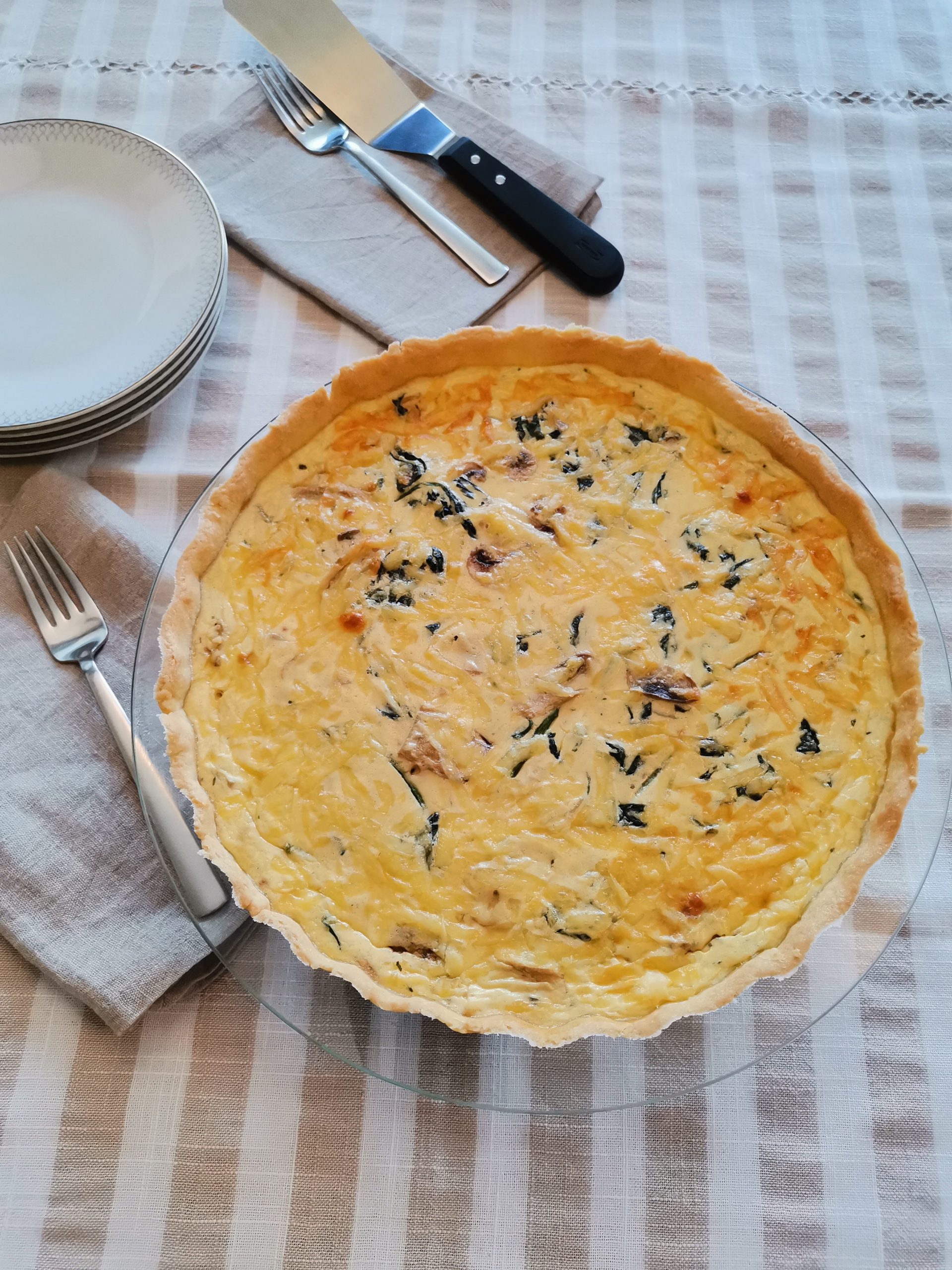 Spinach-Mushroom-Ricotta Quiche – Cocina de Vale